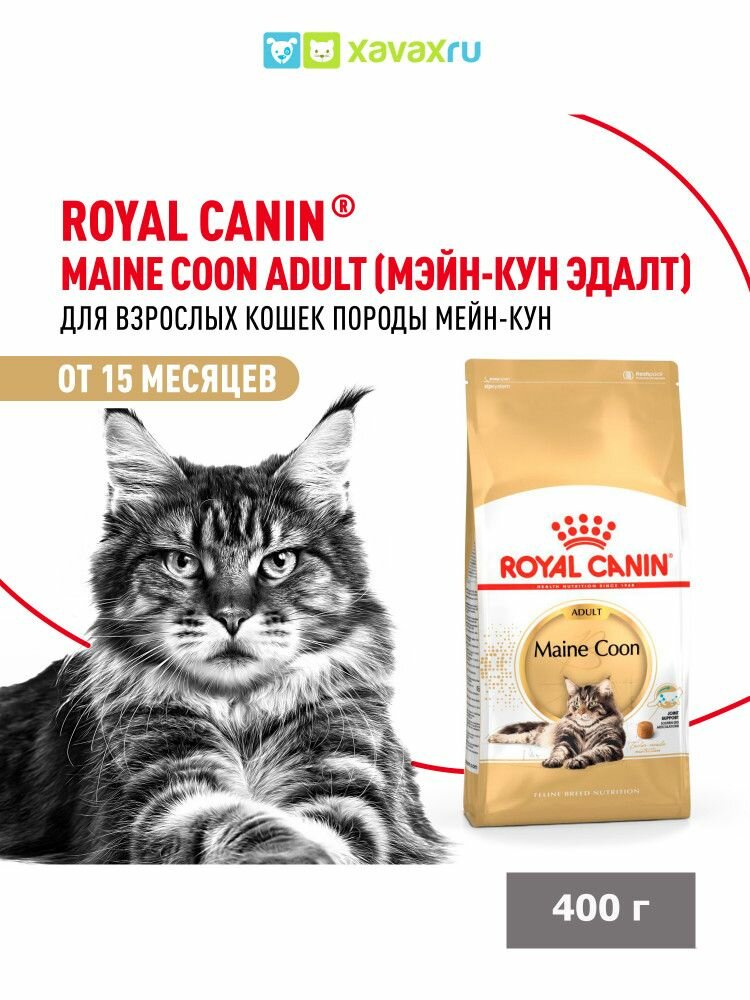 Сухой корм Royal Canin Maine Coon Adult для взрослых кошек породы Мэйн Кун, 400 г