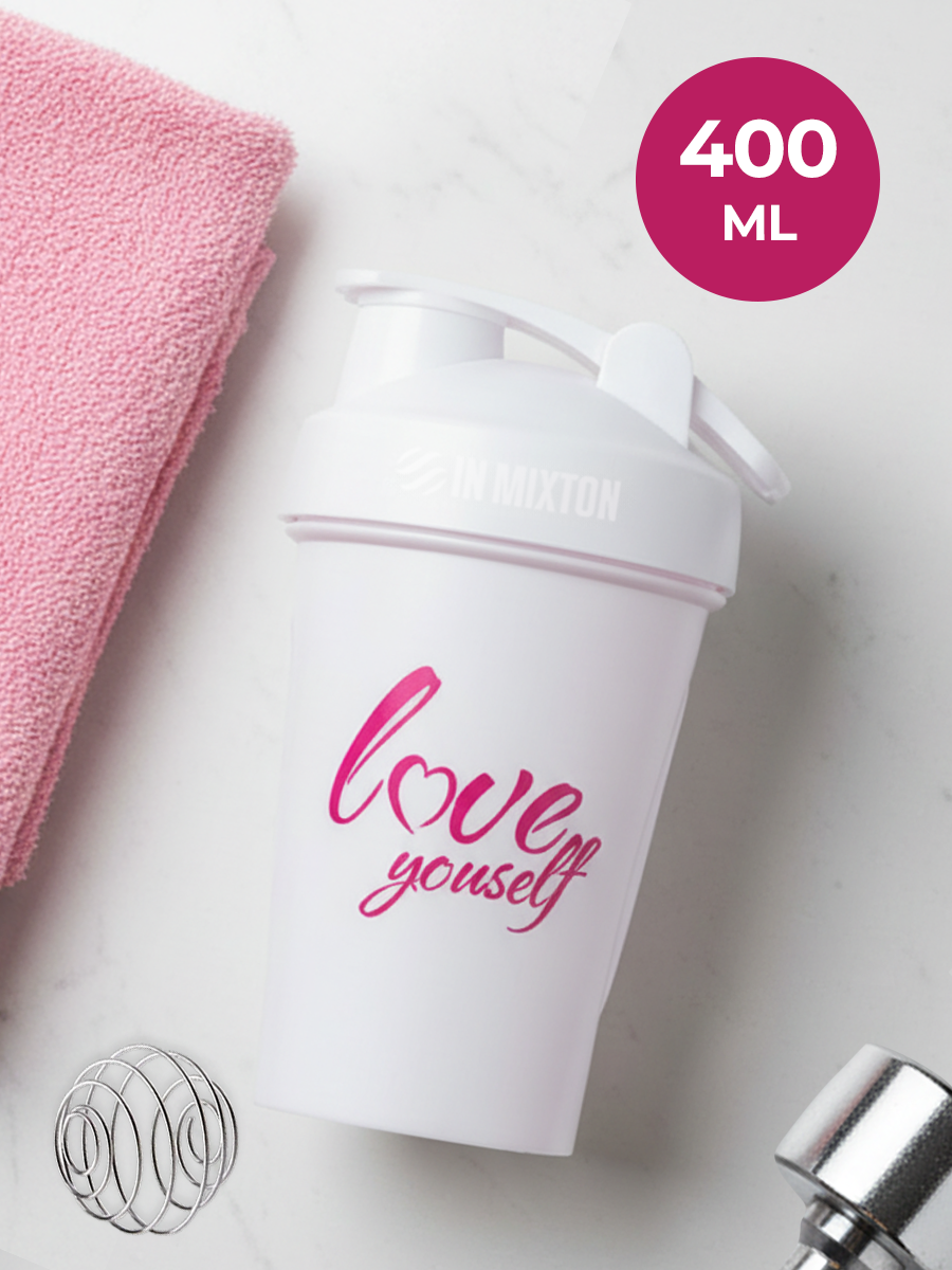 Шейкер для протеина и коктейлей спортивный inMixton 400 мл Белый