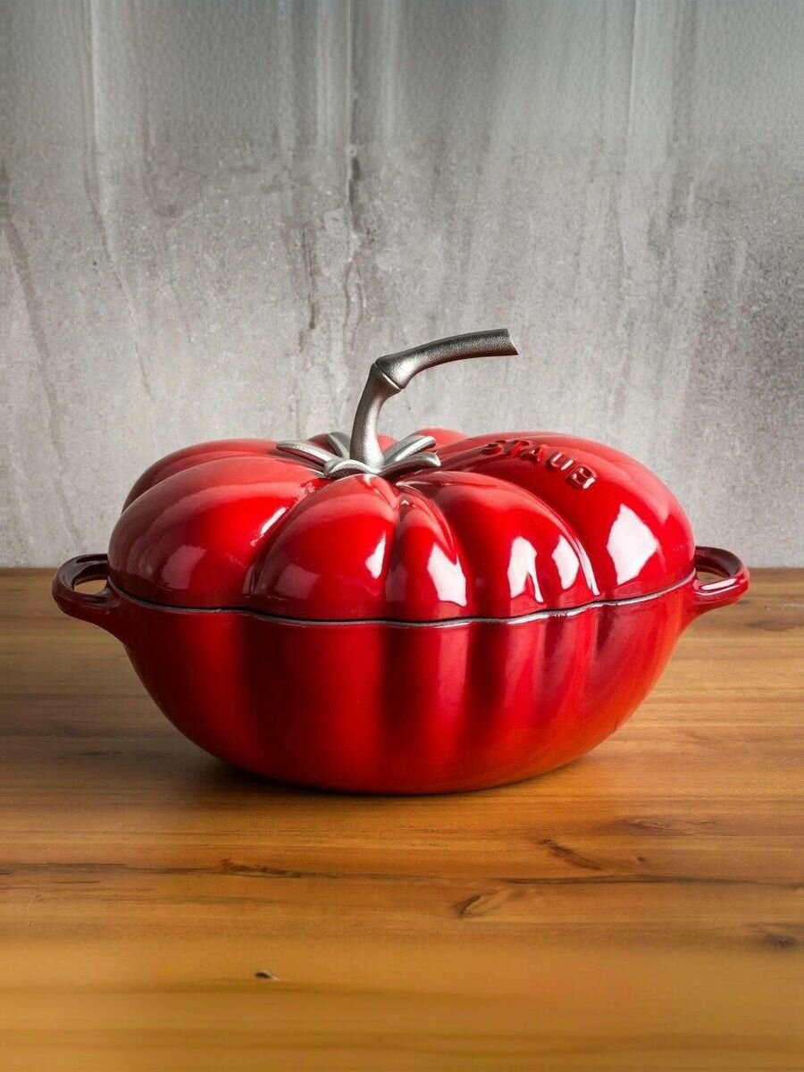 Кокот Staub Помидор, чугун, 25см, 2.9л, антипригарный, красный