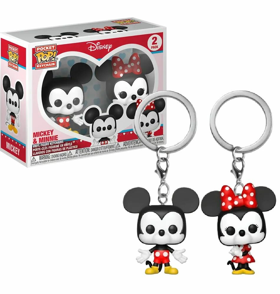 Набор брелков Дисней Микки Маус и Минни / Keychain Disney Mickey & Minnie 2шт (9см)