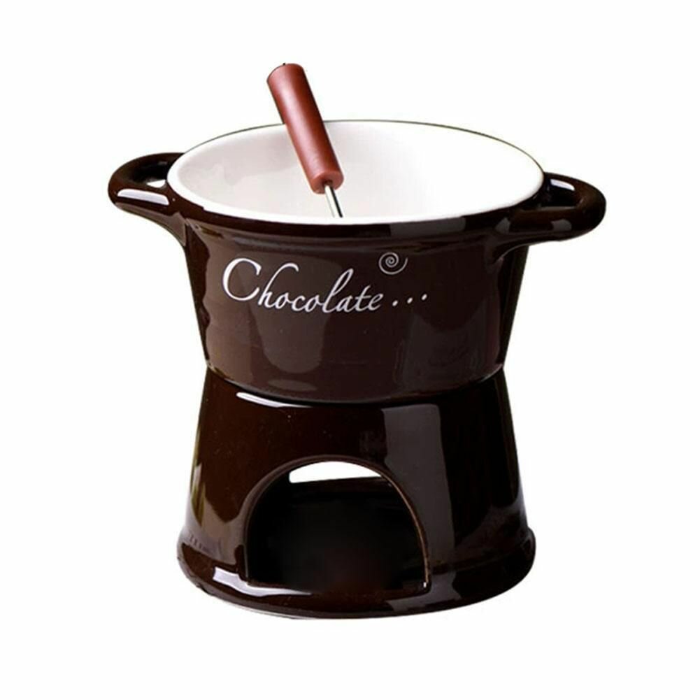 Творческий набор для фондю с вилками, подогрев от свечи, десертная жаровня