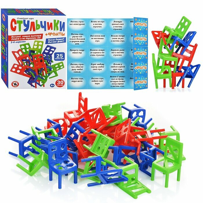 Настольная игра Русский стиль Семейная "Стульчики + Фанты" 30 стульчиков 25 фантов (04632)