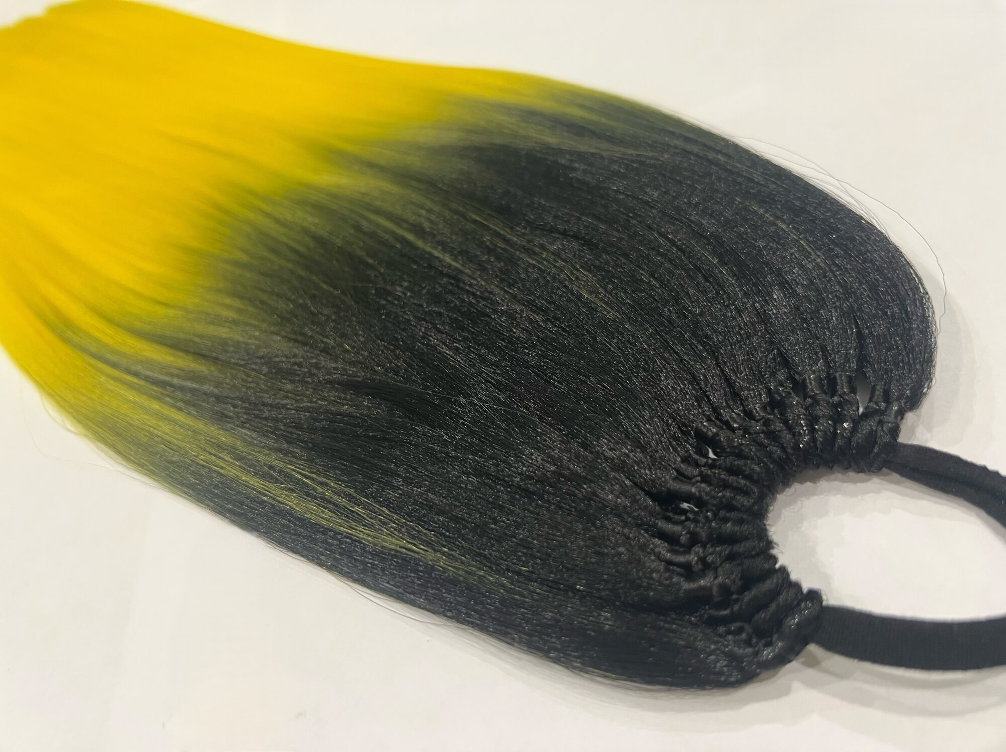 Хвост черный амбре на резинке искусственные волосы термостойкие, 70 см, 100 гр BRAID_ART PROJECT