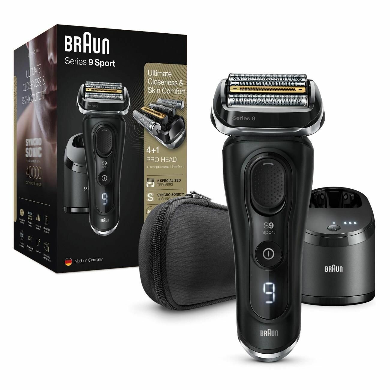 Электробритва Braun 9352CC Noir 8700216020251, сеточная, LiIon, влагозащита, дисплей