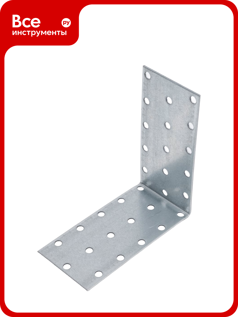 Крепежный уголок равносторонний гурт KUR, стальной угол, цинковое покрытие, высокая прочность, упаковка десять штук