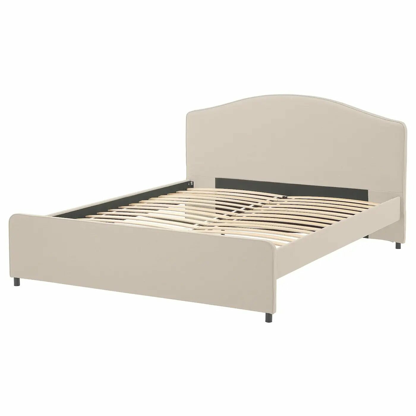 Каркас кровати С обивкой, лофаллет бежевый 140×200 СМ IKEA HAUGA хауга 005.063.30