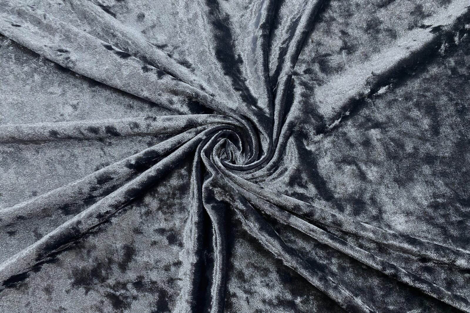Ткань Бархат-стрейч мраморный серо-голубой, 395 г/пм, ш148см, 0,5 м