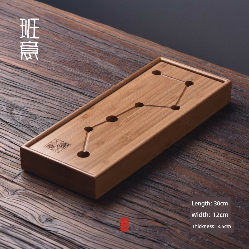 Японский дзен, тяжелый бамбуковый простой поднос для чая, небольшой поднос для сухих пузырей, бамбуковый чайный столик