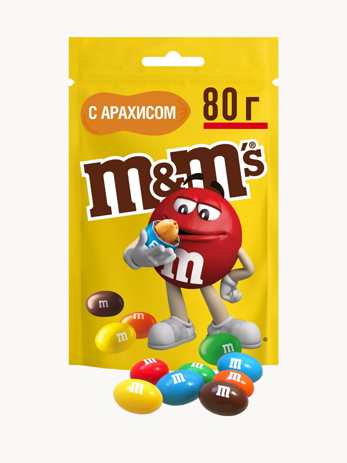 M&M's драже с арахисом и молочным шоколадом. 80 г