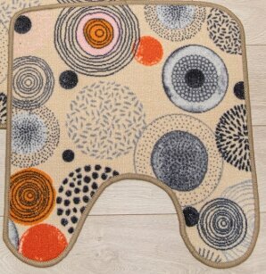 Коврик на резиновой основе с вырезом под унитаз размер 57х60 Нью Соса 154704-81851-95