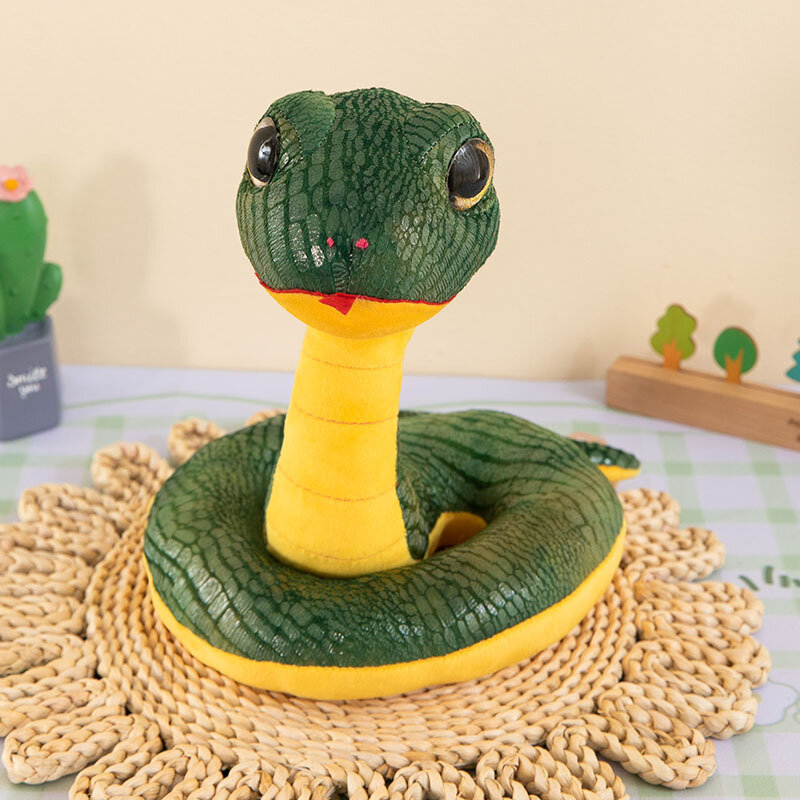 Новый симулятор змея плюшевая игрушка кукла украшение зодиак змей талисман спот трансграничная змея кукла Зеленый_28cm