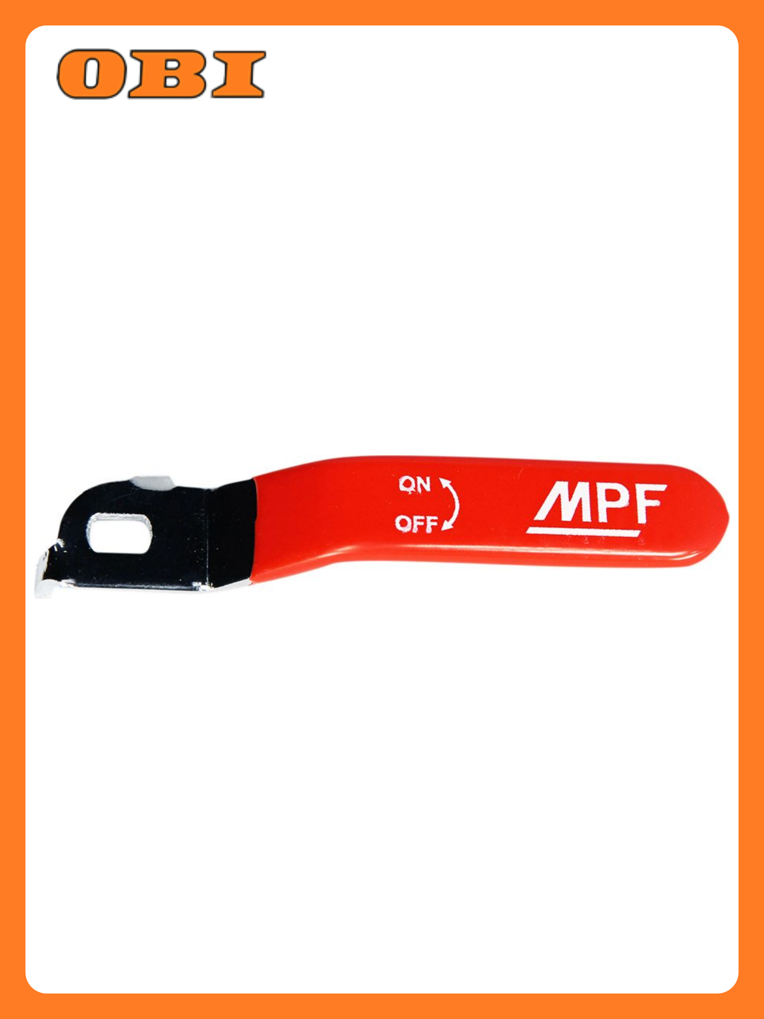 Ручка длинная усиленная, для крана, 1/2" - 3/4", прорезиненная красная, MP