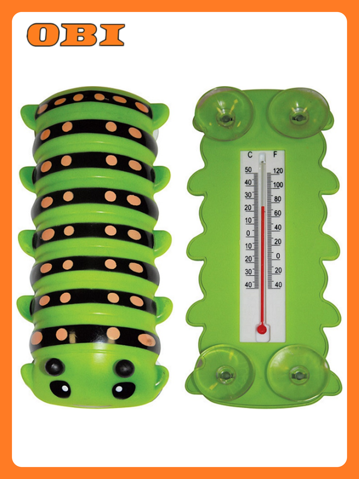 Термометр жидкостный GARDEN SHOW Гусеница оконный 21,8x9,8 см