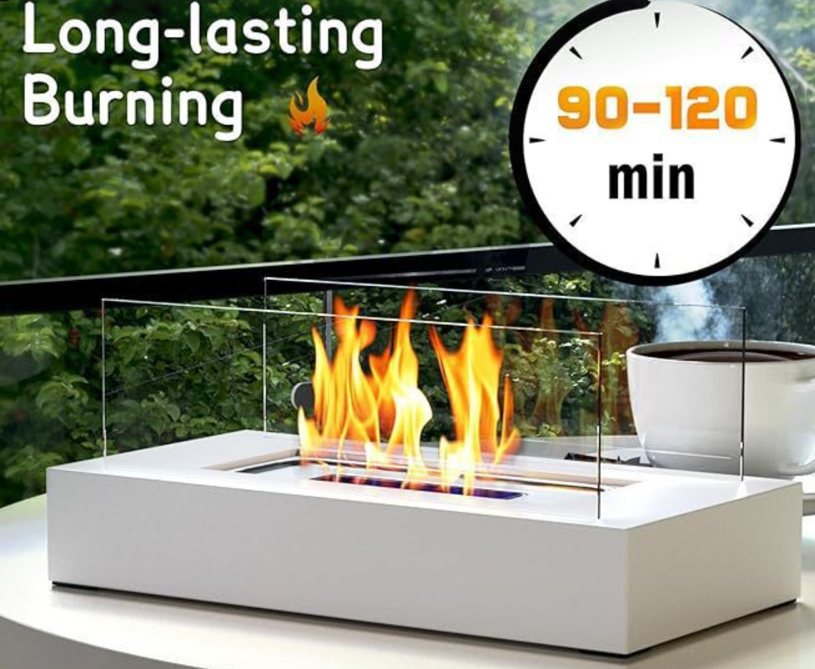 Прямоугольный настольный спиртовой камин, белый, атмосферный свет, переносной отопительный камин