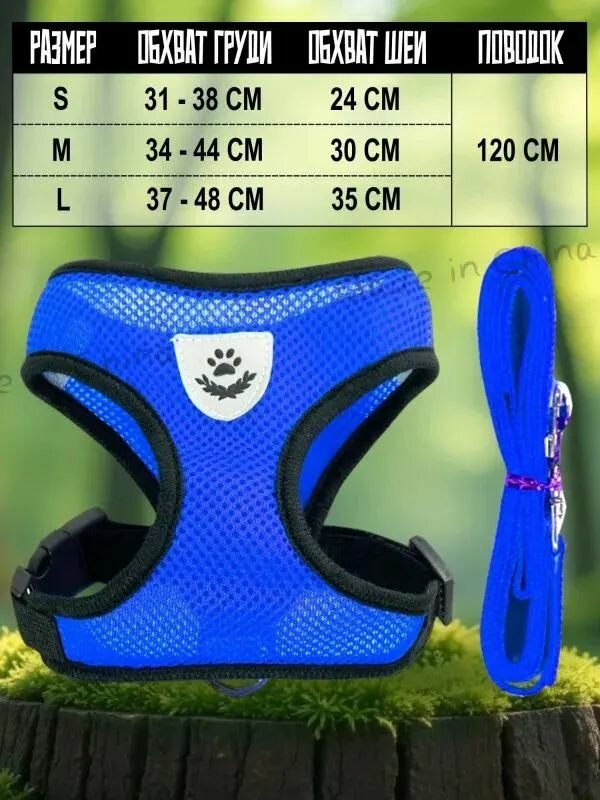 Удобная уличная шлейка для кошек и собак малых и средних пород Жилетка с защитой от удушья и побега, дышащая и регулируемая с поводком
