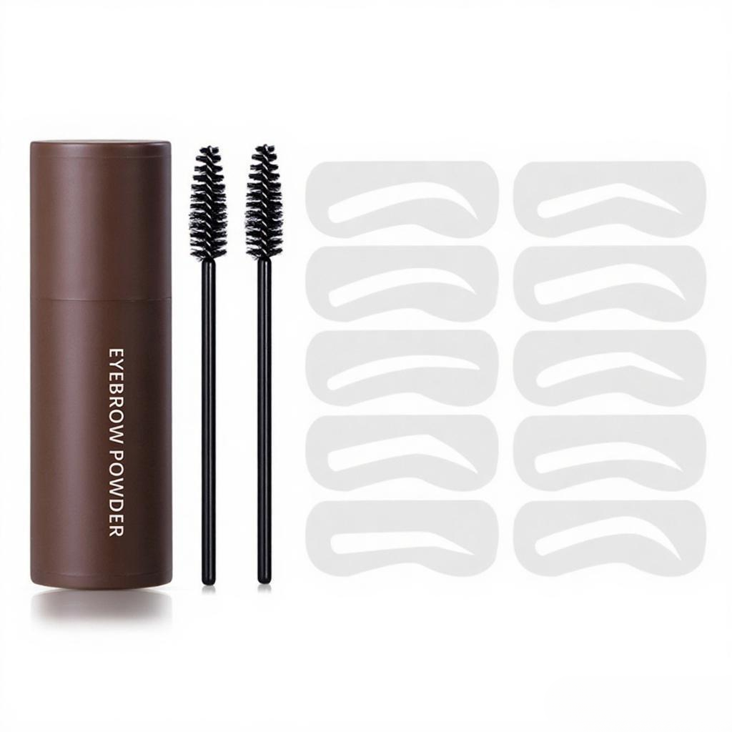 Набор для бровей с клеем и трафаретом, пудра для бровей, стик для волос и пудра темно-коричневого цвета, пудра для тени: светло-коричневый, естественно-коричневый, темно-коричневый (по желанию), размер упаковки 9.5*4.5*2.8 см, вес упаковки 38 г, 1 набор