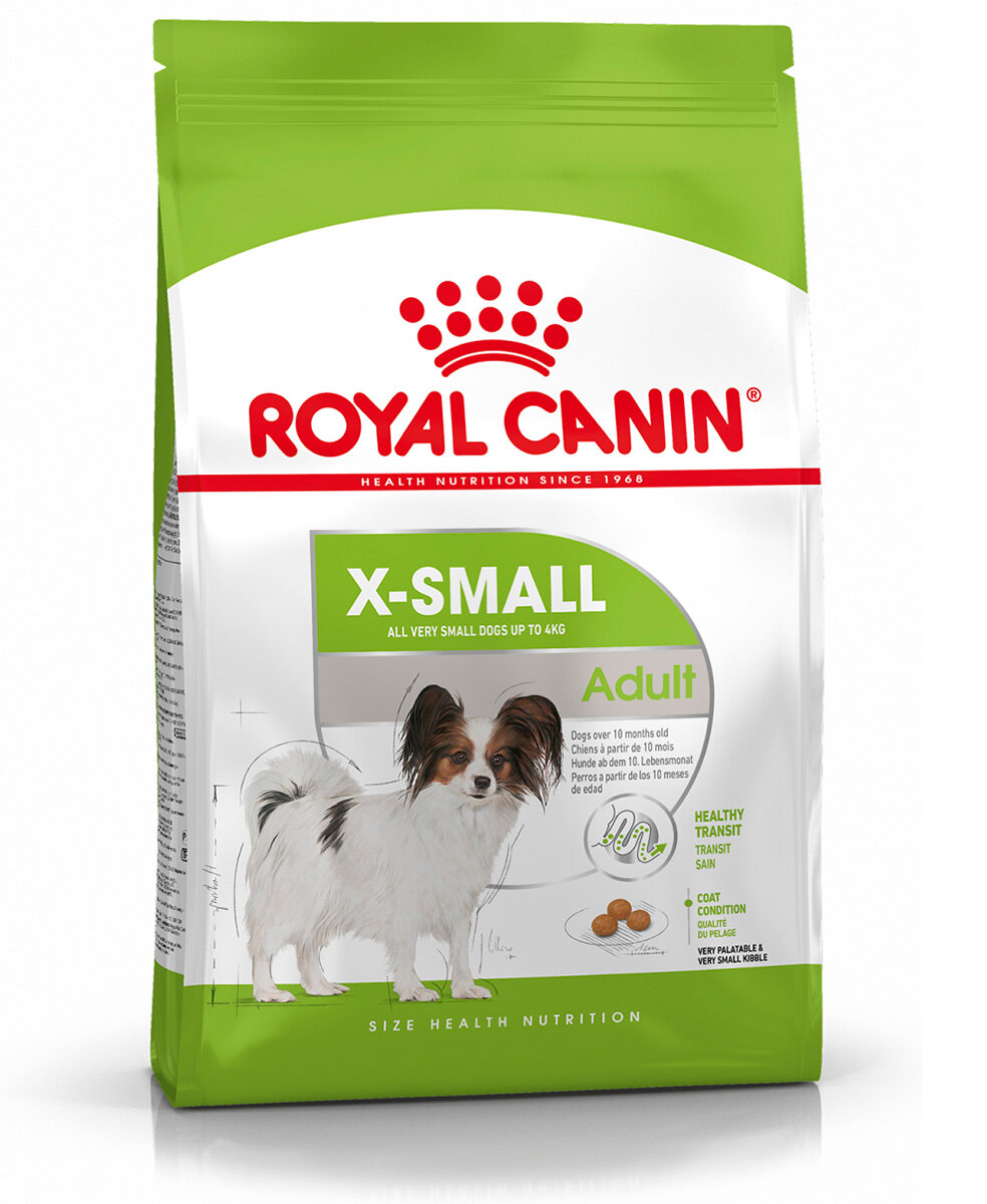 Корм сухой Royal Canin X-Small Adult для взрослых собак очень мелких пород от 10 месяцев, 1,5 кг