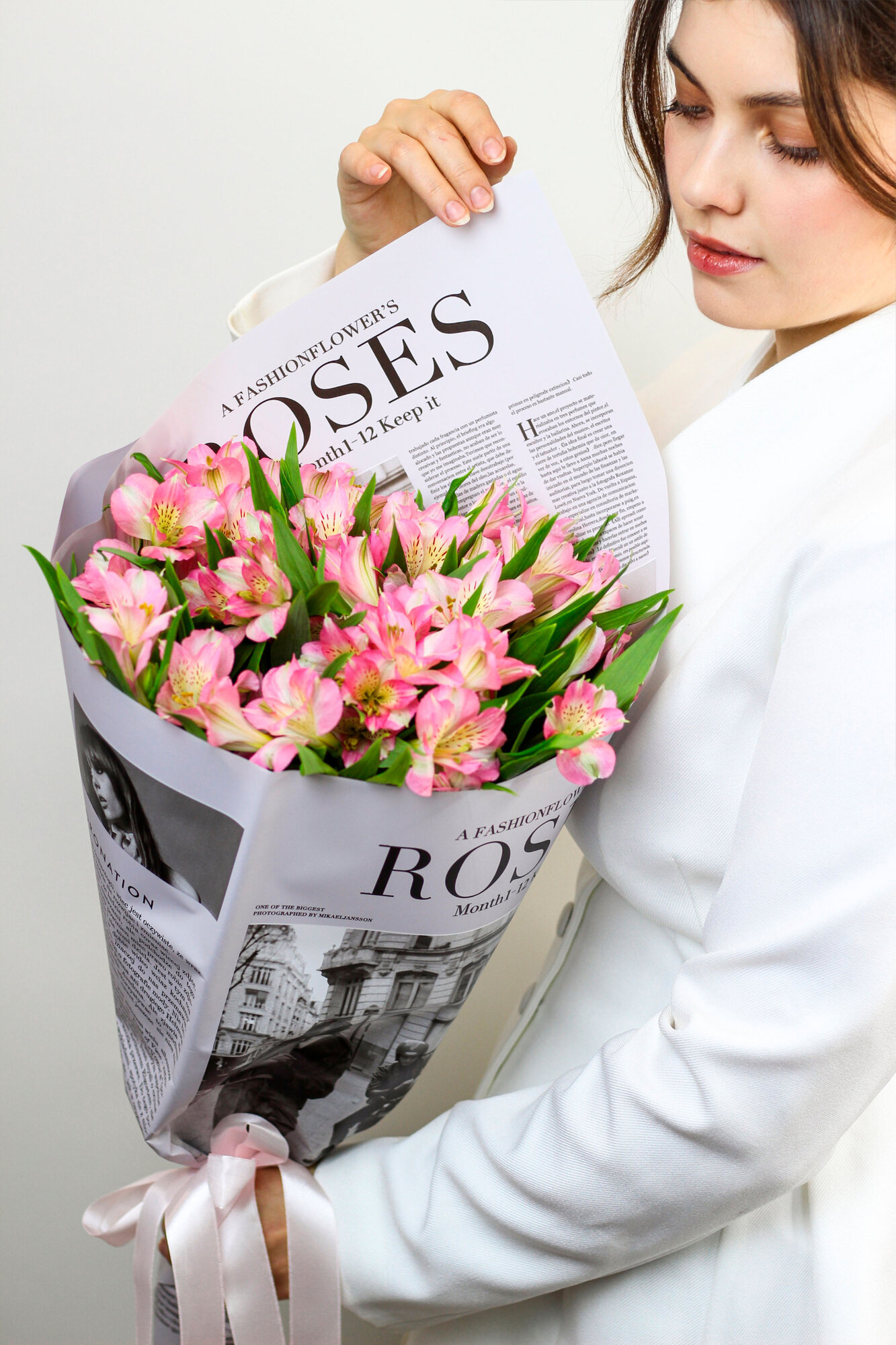 Букет "Розовая магия" из 11 розовых альстромерий FMART by flowwow