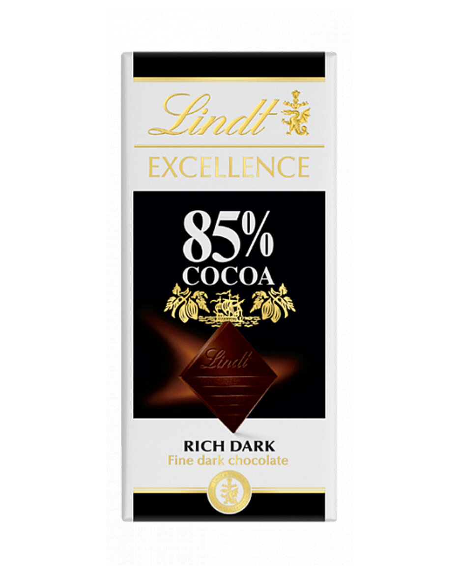 Темный шоколад Lindt Excellence 85% какао, 100г x 1шт