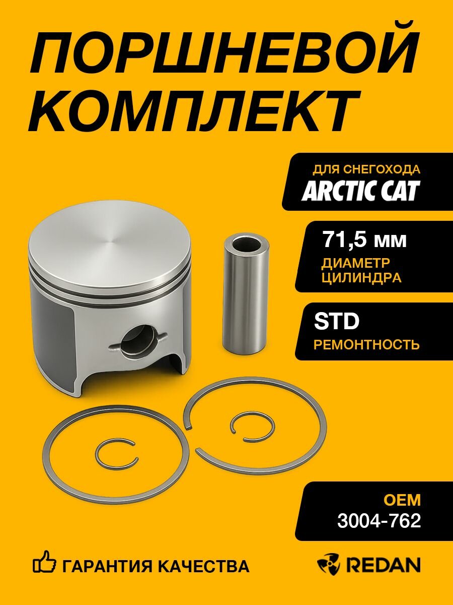 Поршневой комплект Arctic Cat 800 (T-Molly) (STD) (3004-762) (KINETIX)