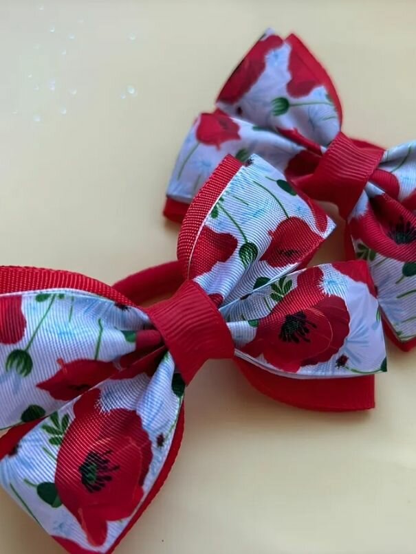 Бантики для волос "Маки"