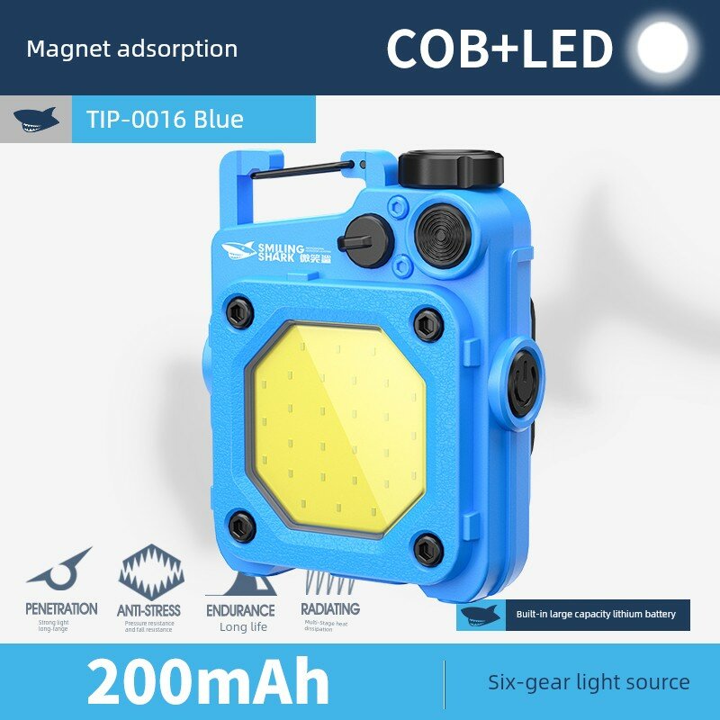 Мини магнитный ключевой светильник COB LED Перезаряжаемый 200 мАч Яркий для автосервиса Синий цвет