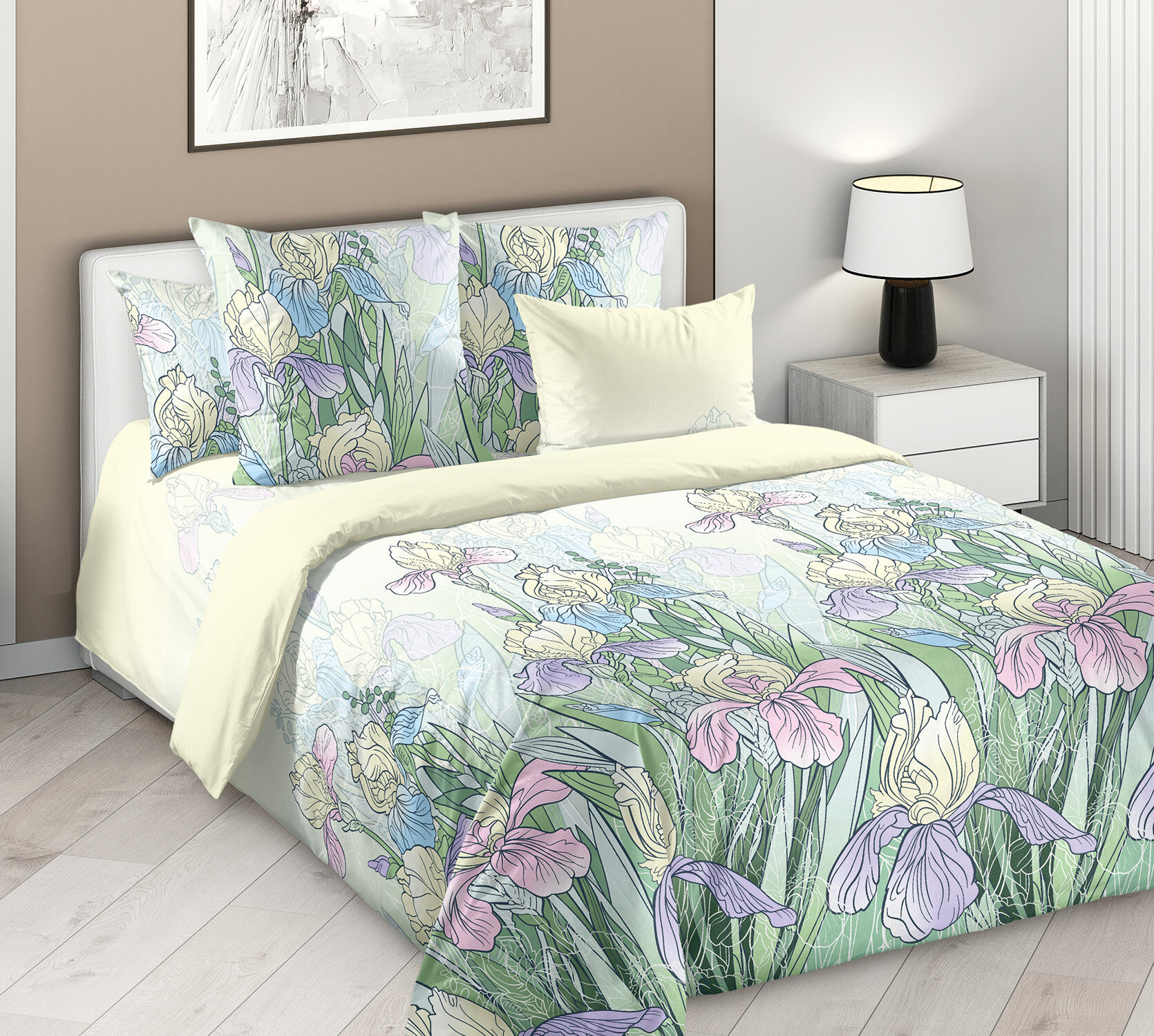 Постельное Белье 2-спальное Перкаль (наволочки 70х70 2 шт) "Палитра Радости 1" 2100ЛН