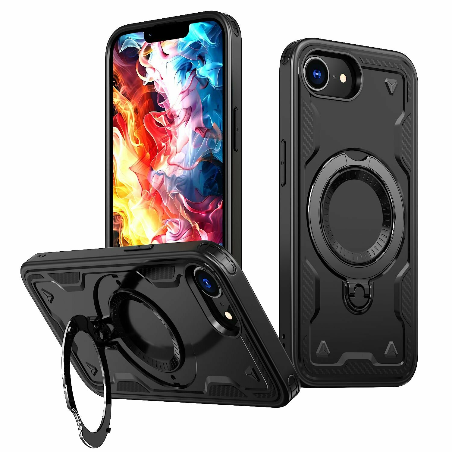 Чехол Magneto Case с кольцом для iPhone 16e черный