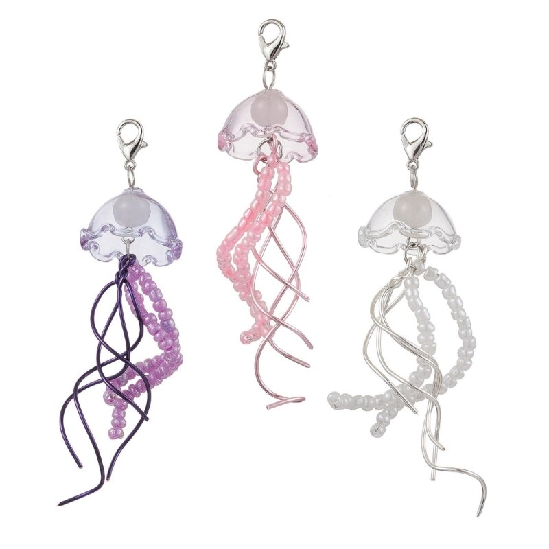 Разноцветные Стеклянные Бусины В Виде Медуз, Брелок Для Ключей И Ветряных Колокольчиков, Набор из 3