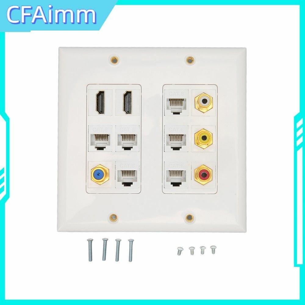 Настенная пластина, HDMI, CAT6, TV F Head, RCA, для дома, офиса