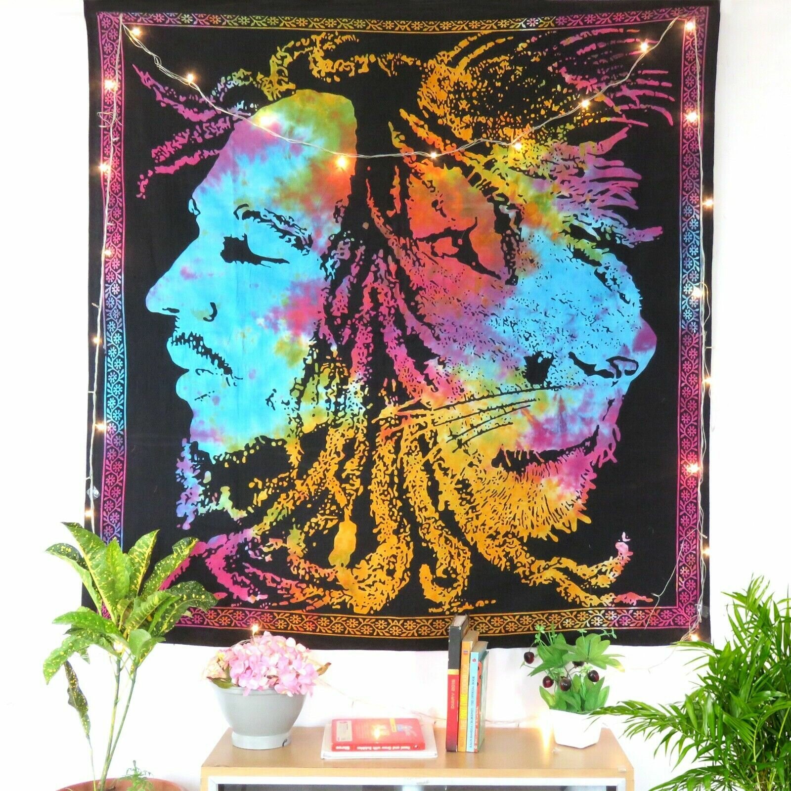 Гобелен Боб Марли и Лев -jua