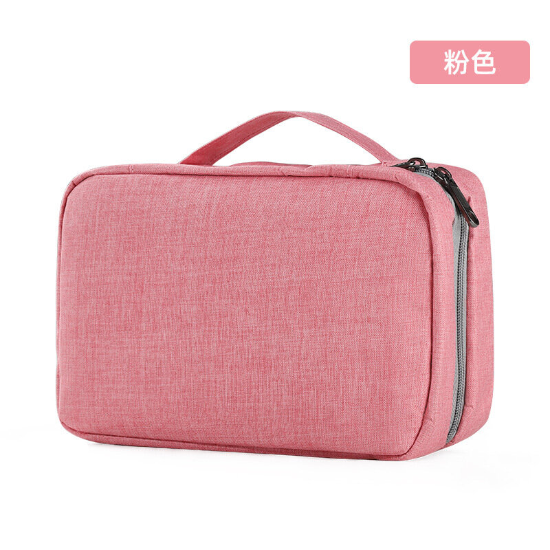 Strength factory travel waterproof wash bag storage bag men's and women's portable folding toilet bag portable bag Pink As shown