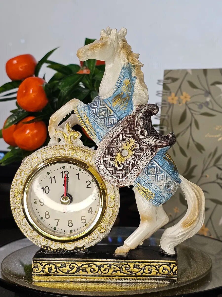 Часы настольные конь статуэтка фигурка 16×12 см