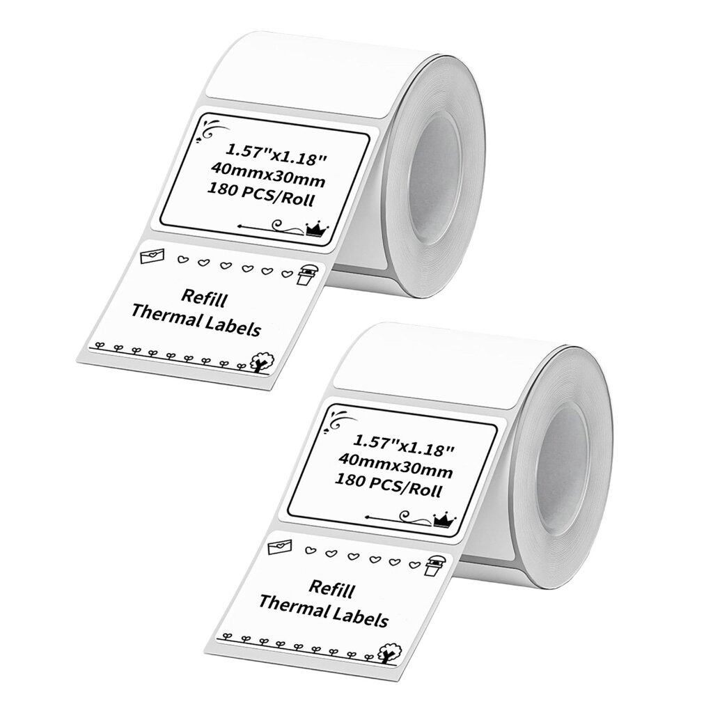 2 рулона по 360 наклеек, бумага для термопечати этикеток 40*30 мм