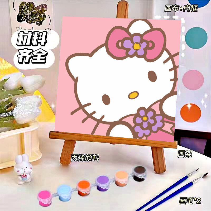 Цифровая картина маслом 20*20, аниме, раскраска маслом, ручная роспись маслом, декор для спальни.