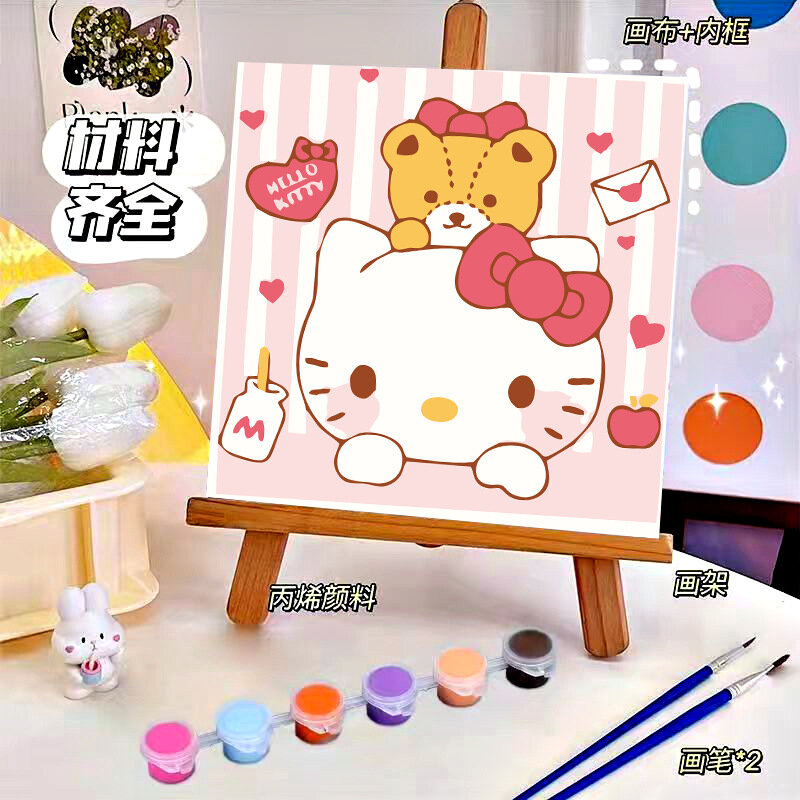 Цифровая картина маслом 20*20, аниме, раскраска маслом, ручная роспись маслом, декор для спальни.