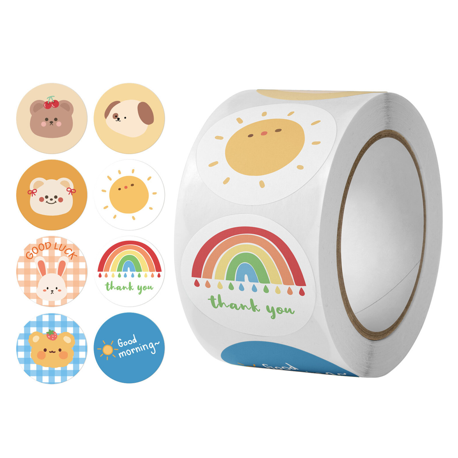 Наклейки Спасибо 1 дюйм (25x25 мм) с животными, 500 листов на рулоне, для скрапбуков, журналов, открыток, подарочных сумок, упаковок, букетов, бизнеса, дней рождения, свадеб, типы N3/N4/N5 (выбор), вес 60 г, упаковка 1 рулон