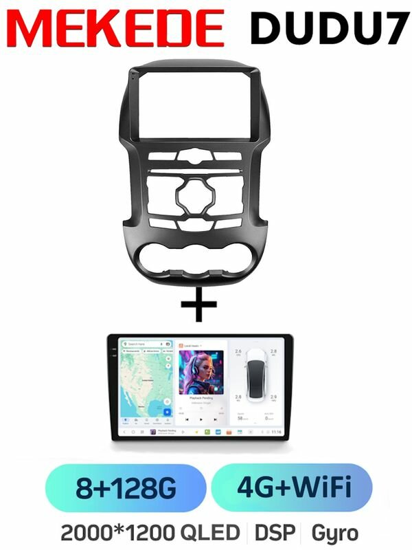 Магнитола Mekede DUDU7 8/128 Gb для Ford Ranger 3 2011-2015 F1 carpay Android