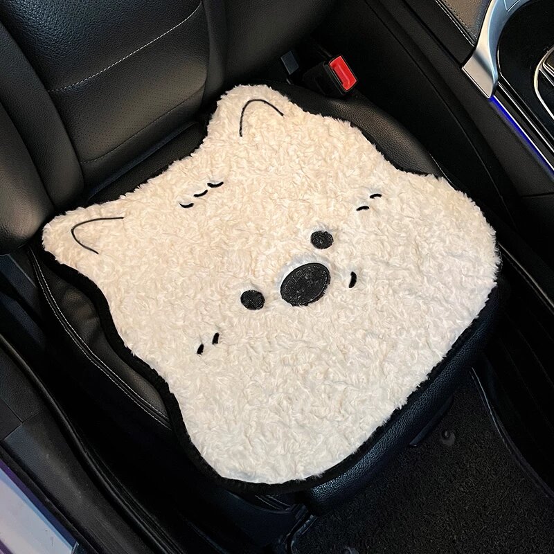 Зимняя накидка на автомобильное сиденье, плюшевая, теплая, женская, с мультяшным рисунком, милый узор «Вест Хайленд»,