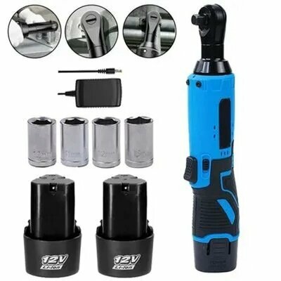 Трещоточный аккумуляторный 1/2 дюйма, 12 в угловой гайковерт, электрический гайковерт, Одна батарея