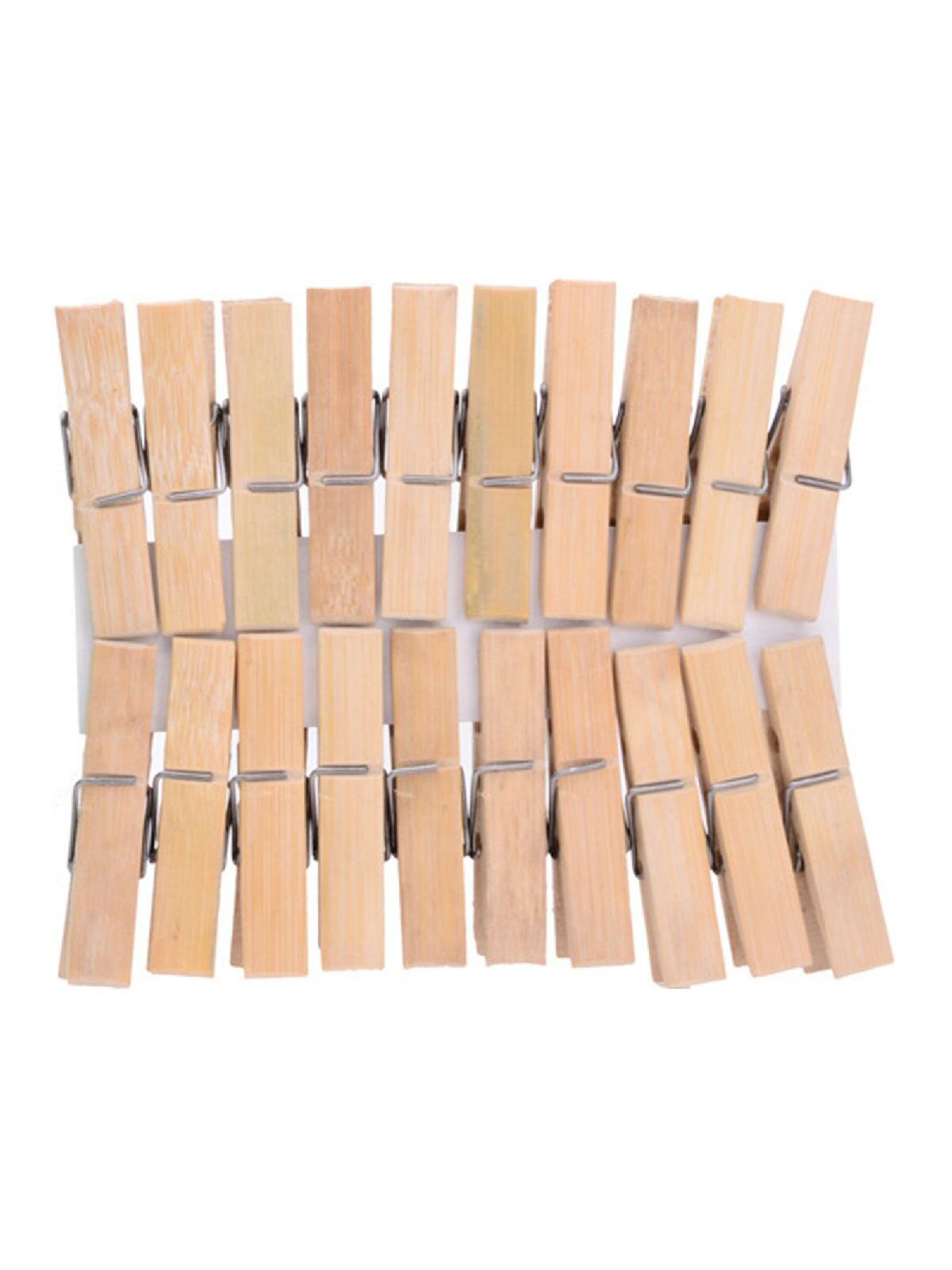20шт бамбуковых прищепок, прочные пружинные прищепки для хранения белья
