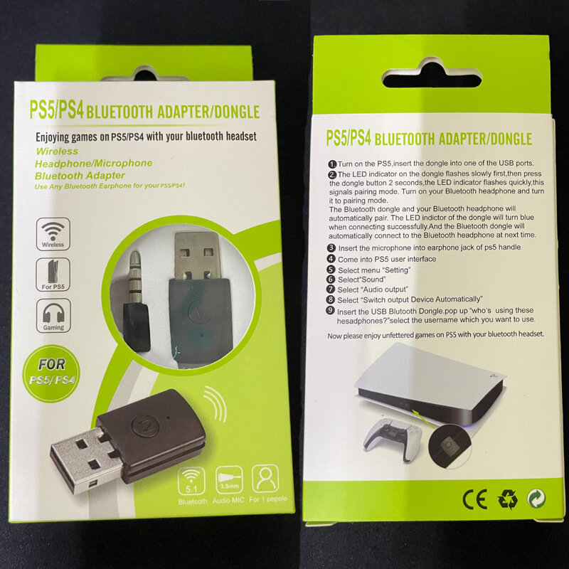 Адаптер Bluetooth-контроллера PS5, USB 5.0 адаптер PS4, приемник для наушников PS5