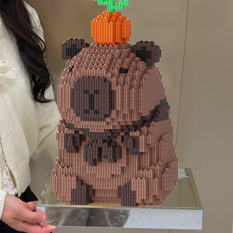 Большая капибара, совместимая с LEGO, детская игрушка для сборки - тема шарфа, в пакете с молотком (25 см)