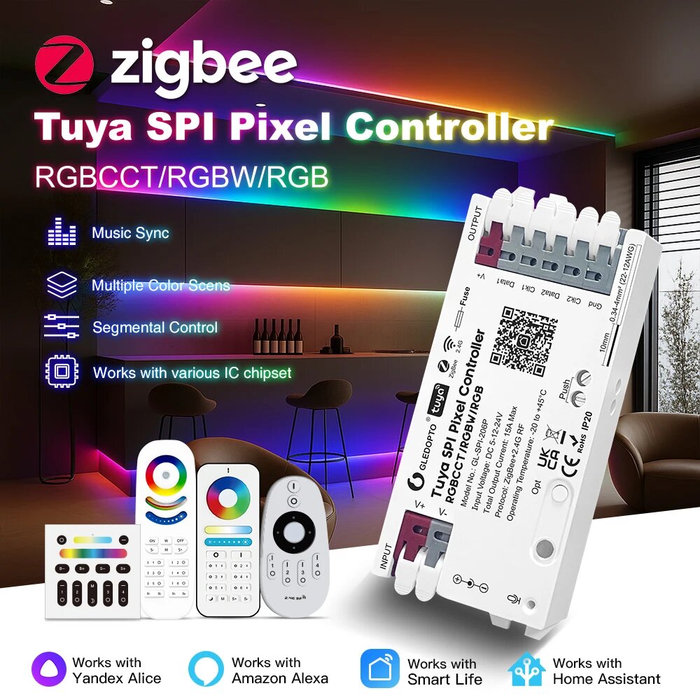 Tuya SPI Pixel Controller RGB/CCT/RGBW/RGB — фото 1