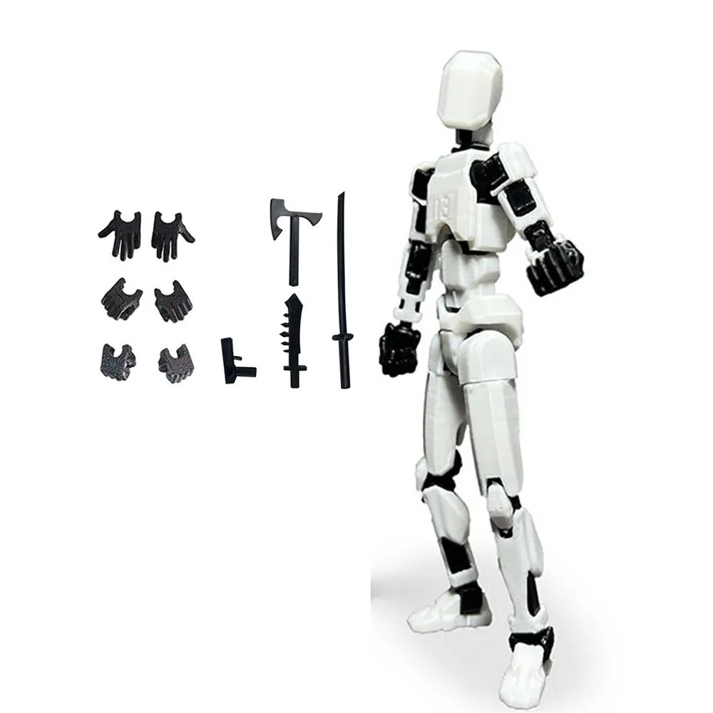 Фигурка Titan 13 Air Bound, многосуставная, подвижная, 3D печать, шарнирный робот Lucky 13, белый, 1 шт.