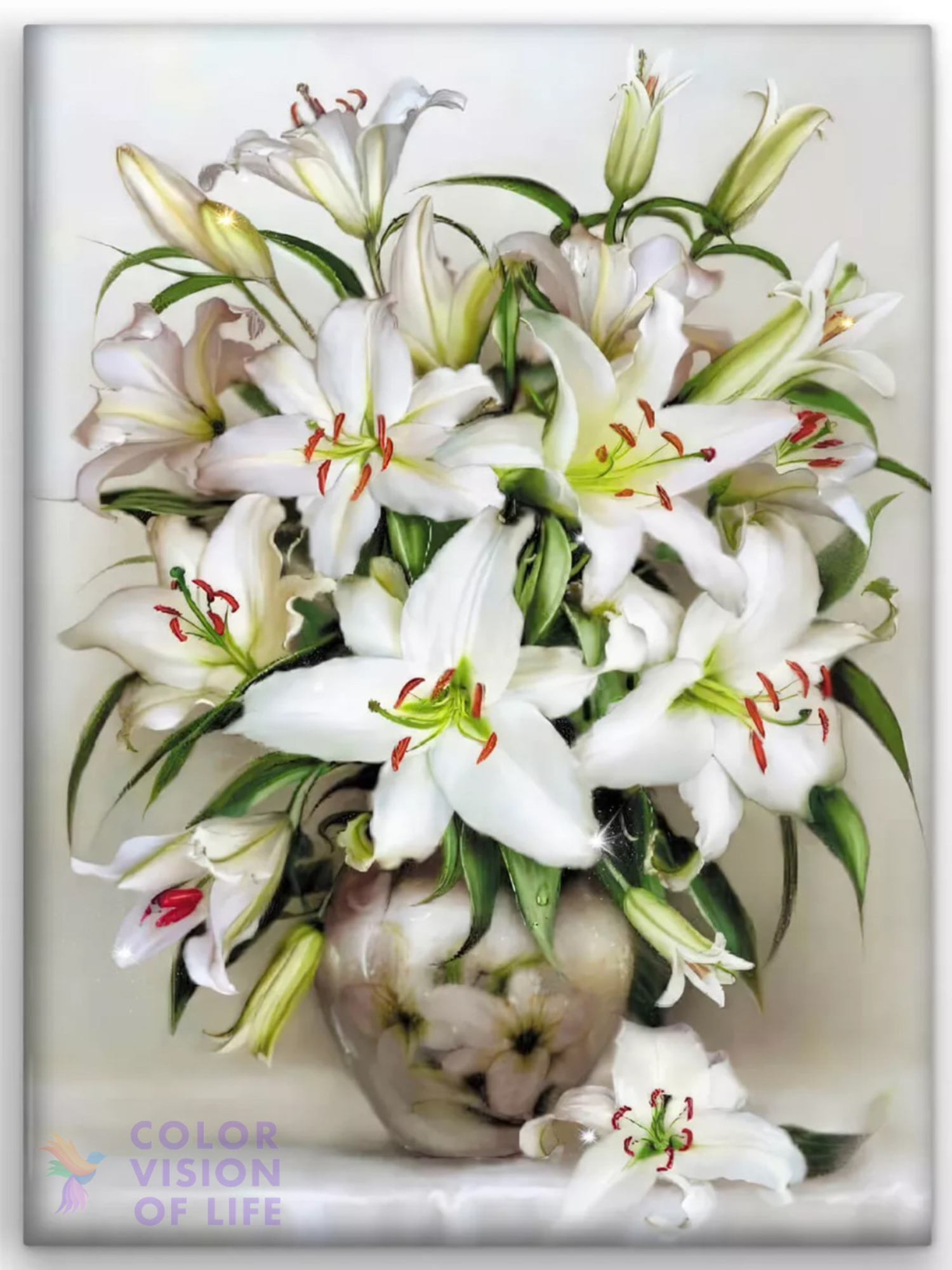 Алмазная мозаика на подрамнике «Белые орхидеи»