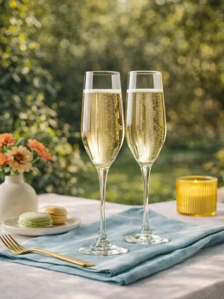 Набор бокалов для шампанского "Шампань" 2 шт, 160мл. Ударопрочное стекло.