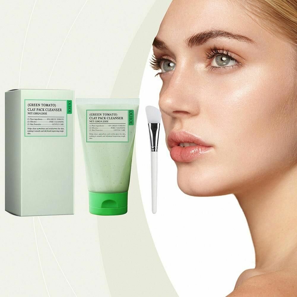 Очищающая грязевая маска для лица из зеленого помидора, глубоко очищающее молочко для лица, контролирующее жирность кожи