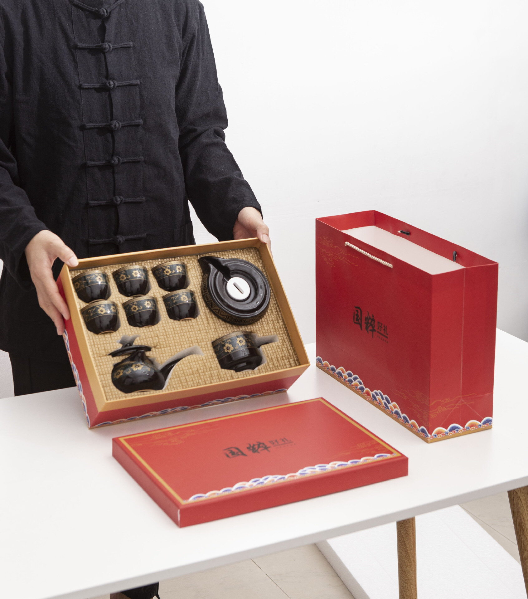 Прямые поставки с фабрики: ленивый автоматический чайный набор, каменная мельница, чайник, бизнес-подарок, настраиваемый логотип, новый китайский стиль чайного набора