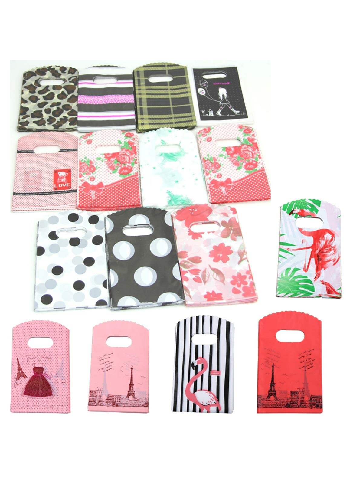 Маленькие пластиковые пакеты Набор из 50 точечных цветочных башенок для креативной упаковки